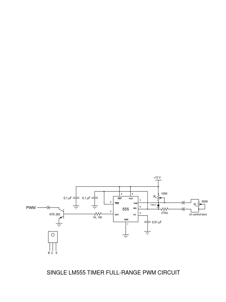 A Simple Pwm Circuit Using An Lm555 Timer Ic To Generate A Pulse Width