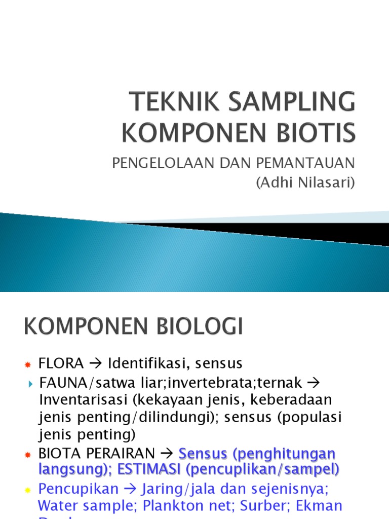 Teknik Sampling Komponen Biotis | PDF | Seni