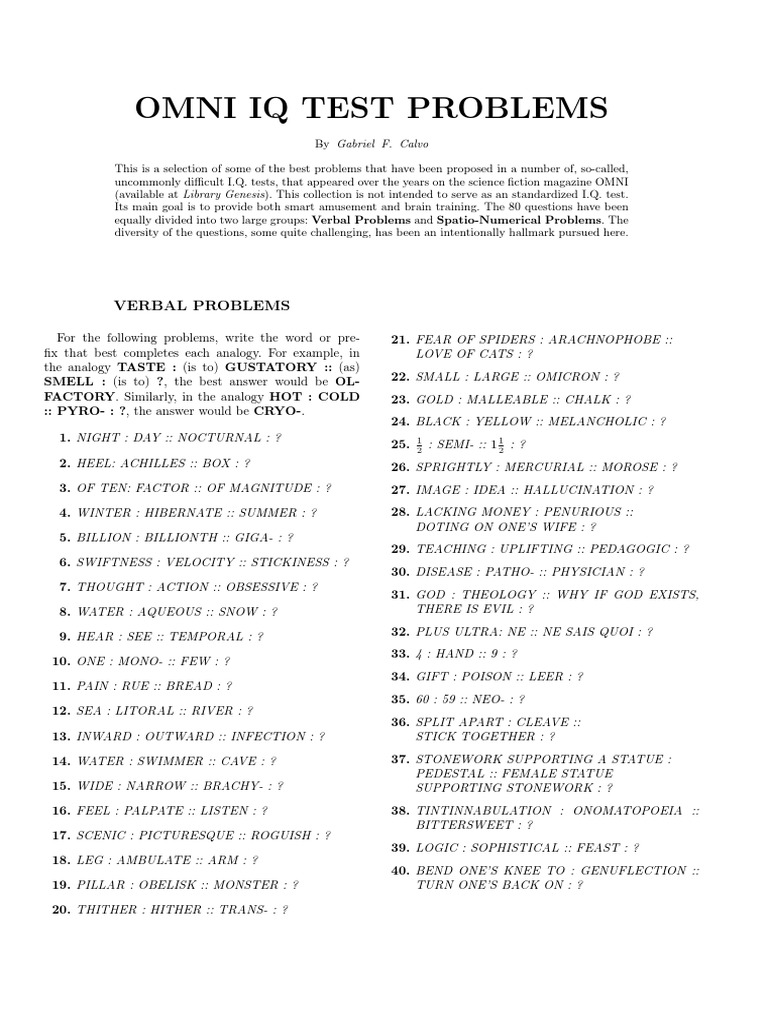 (Notes) Collected by Gabriel F. Calvo-OMNI IQ Test Problems (2017) PDF ...