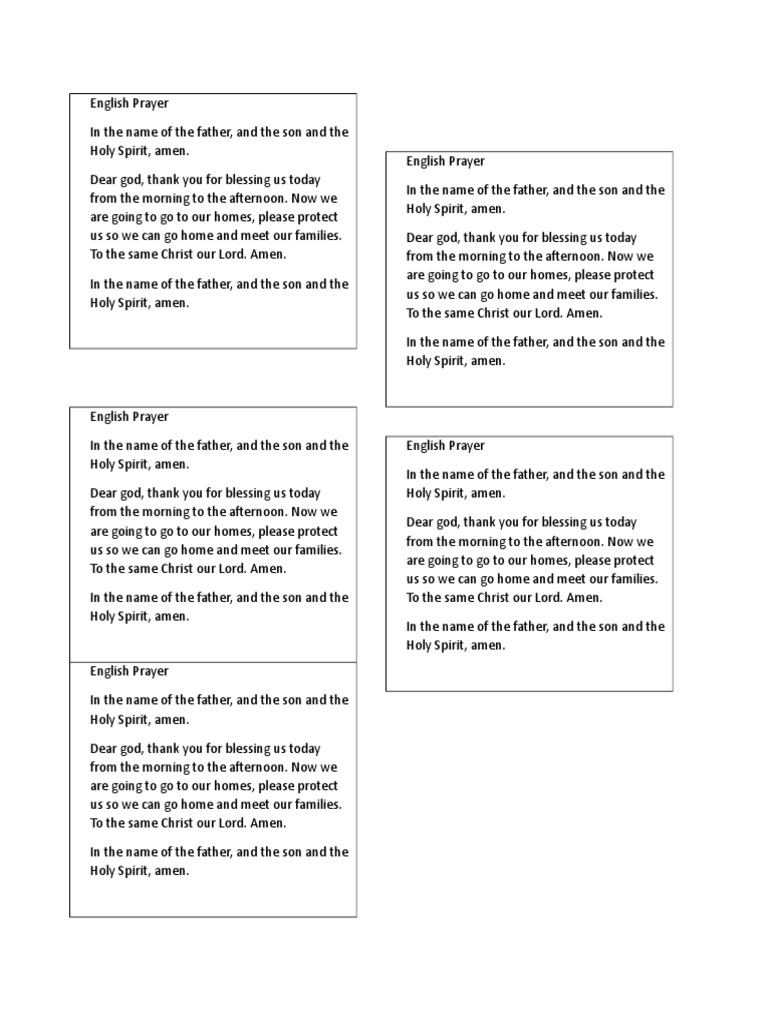 English Prayer | PDF | Amen | Blessing