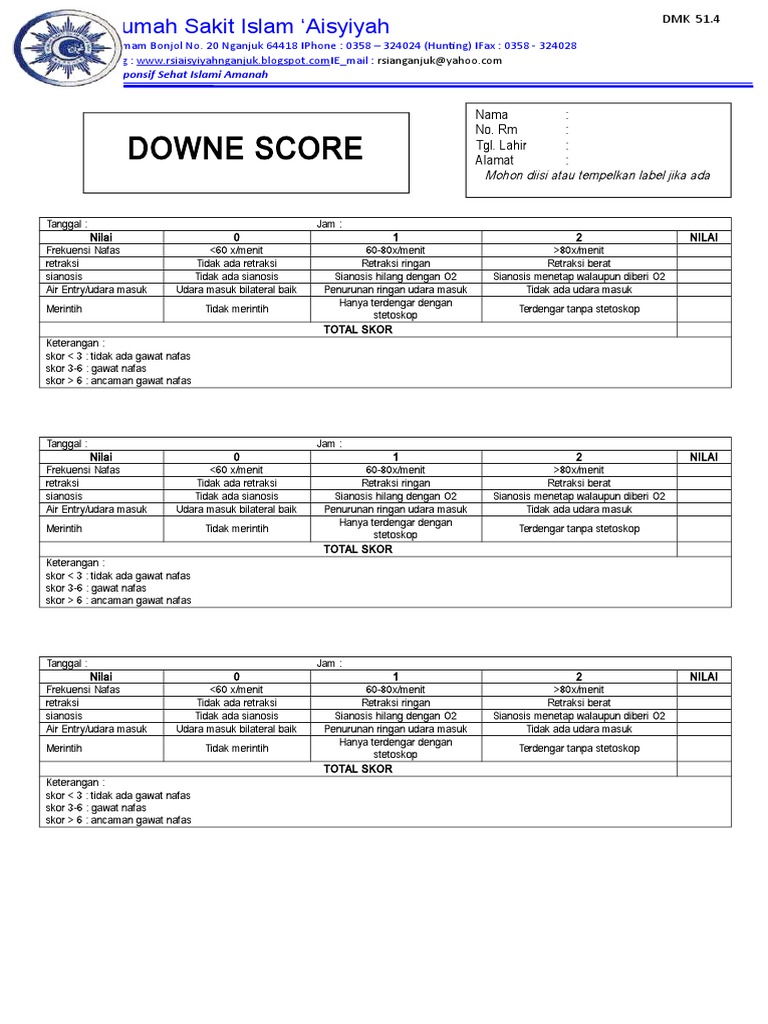 Downe Score | PDF