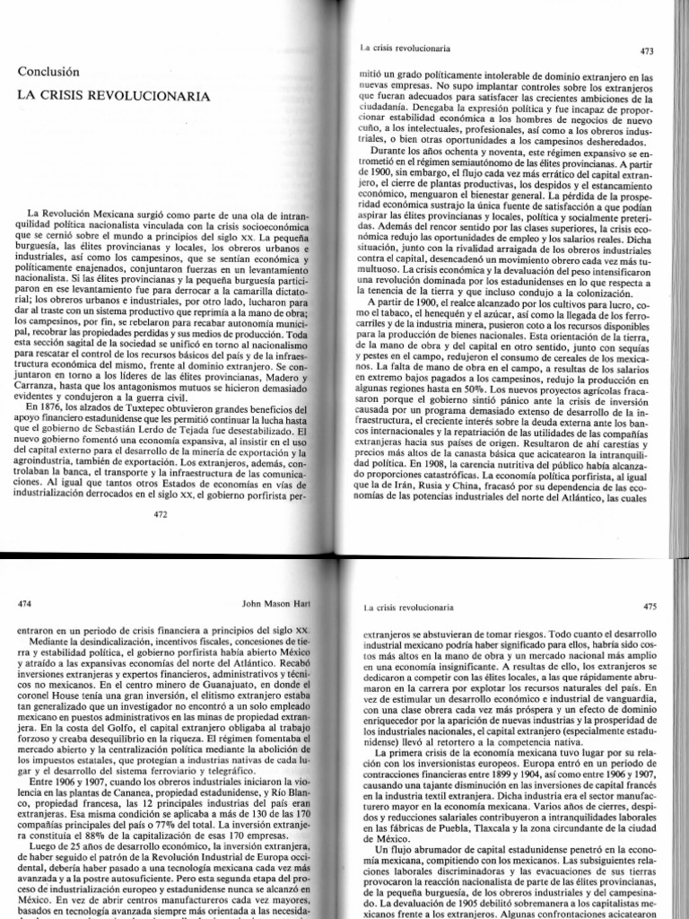 John Mason Hart. La Crisis Revolucionaria | PDF