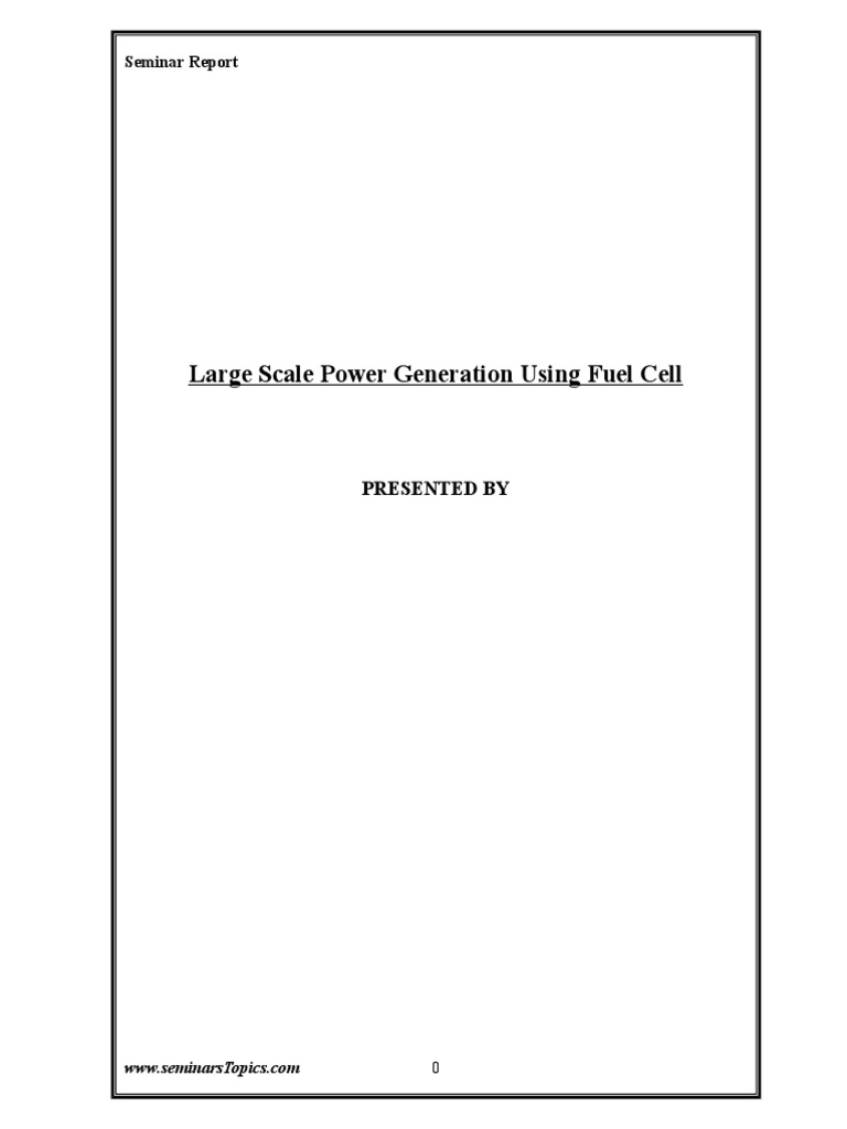 Large Scale Fuel Cell Power Generation | PDF | Fuel Cell | Solid Oxide ...