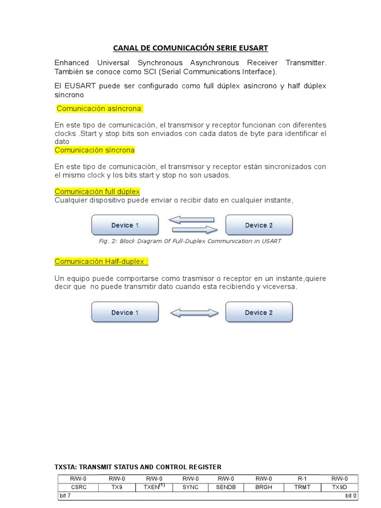 Canal de Comunicación Serie Eusart | PDF | Duplex (Telecomunicaciones ...