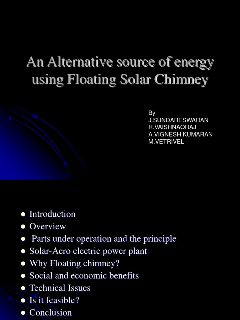 Floating Solar Chimney Technology | PDF | Energy Development ...