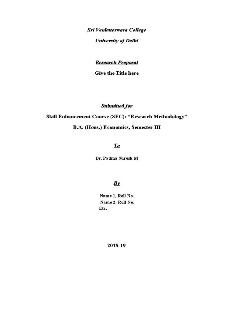Format For Research Proposal | PDF