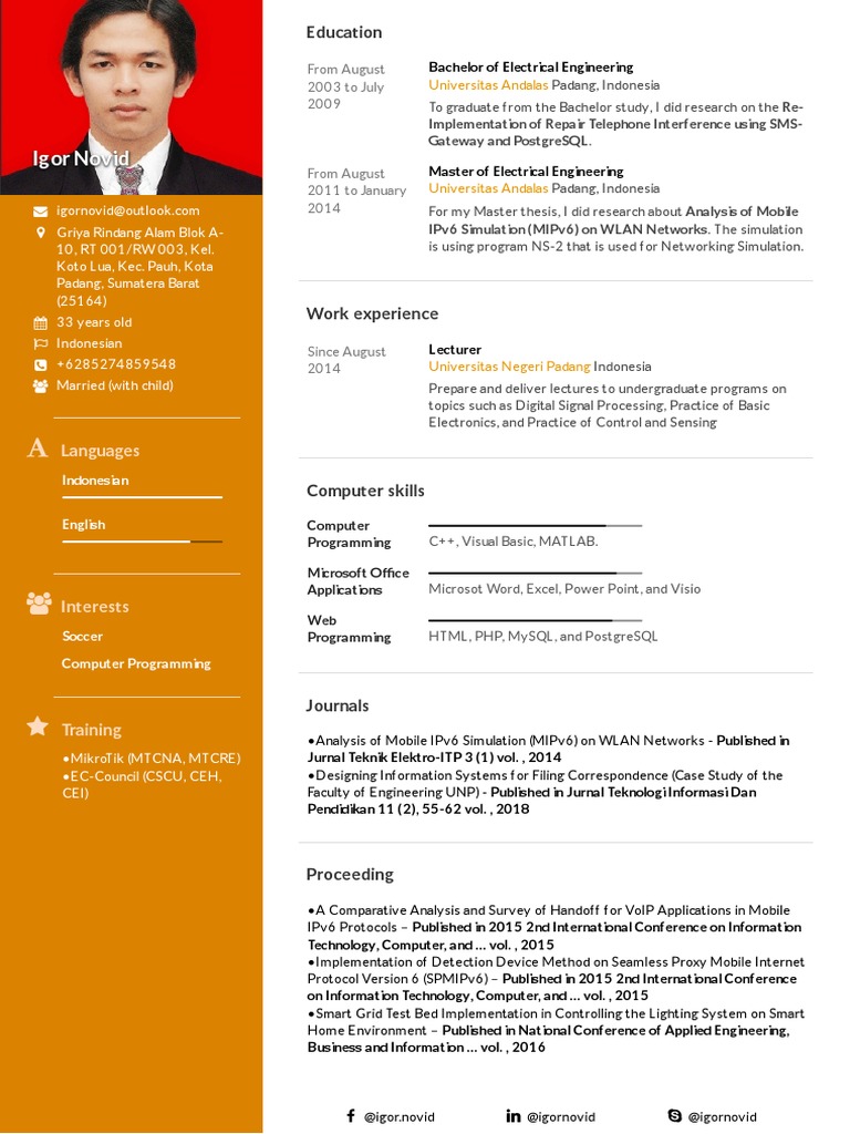 CV Igor Novid | PDF | Simulation | Computing