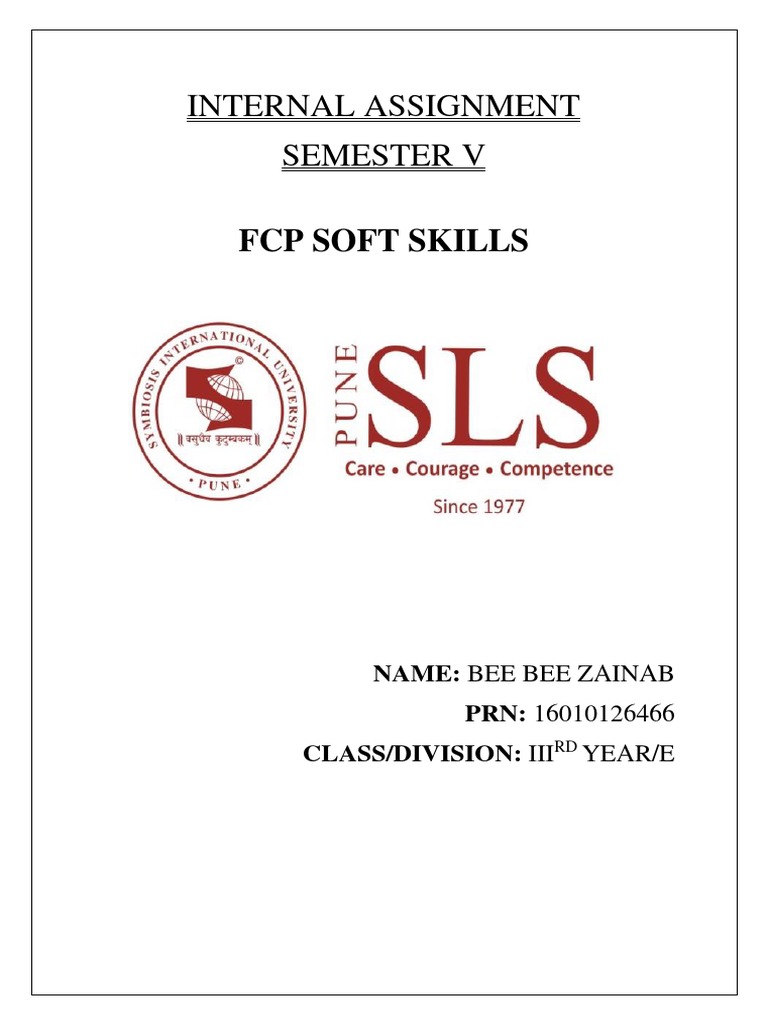 Internal Assignment Semester V: FCP Soft Skills | PDF | Marriage