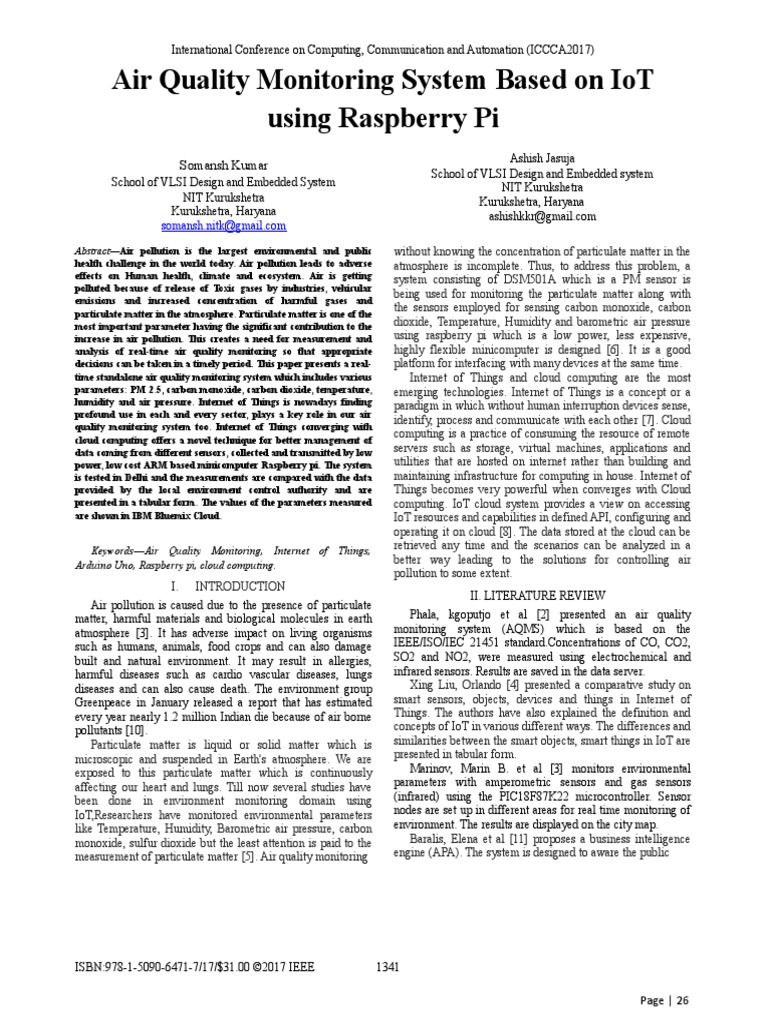 Air Quality Monitoring | PDF | Internet Of Things | Air Pollution