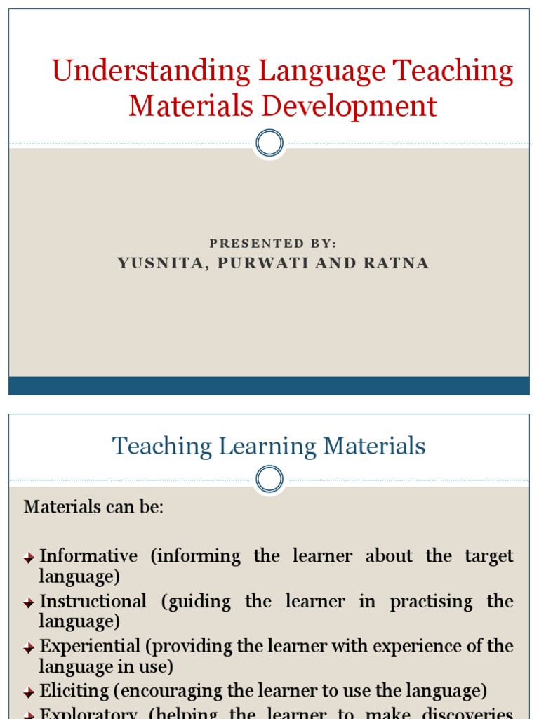 Understanding Language Teaching Materials Development: Yusnita, Purwati ...