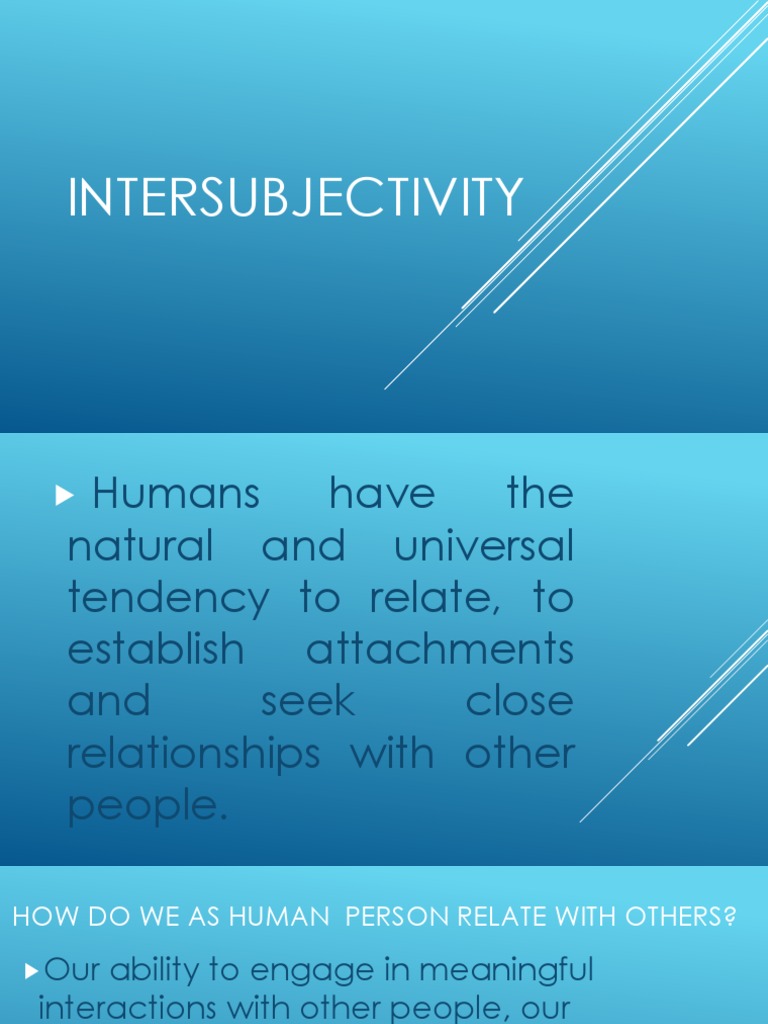 Intersubjectivity | PDF | Self | Emotions