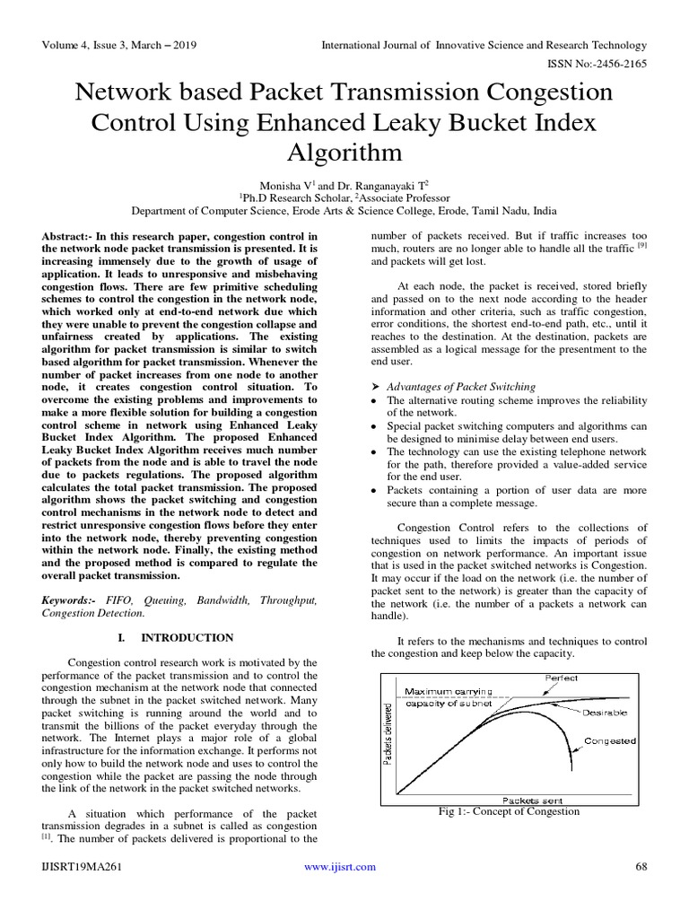 Network Based Packet Transmission Congestion Control Using Enhanced Leaky Bucket Index Algorithm 1832