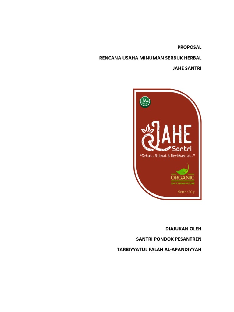 Proposal Jahe | PDF | Karier & Perkembangan | Bisnis