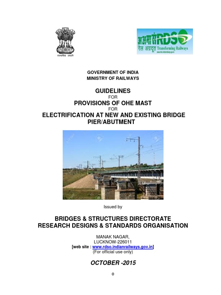OHE Mast Guidelines for Bridge Electrification | PDF | Structural ...