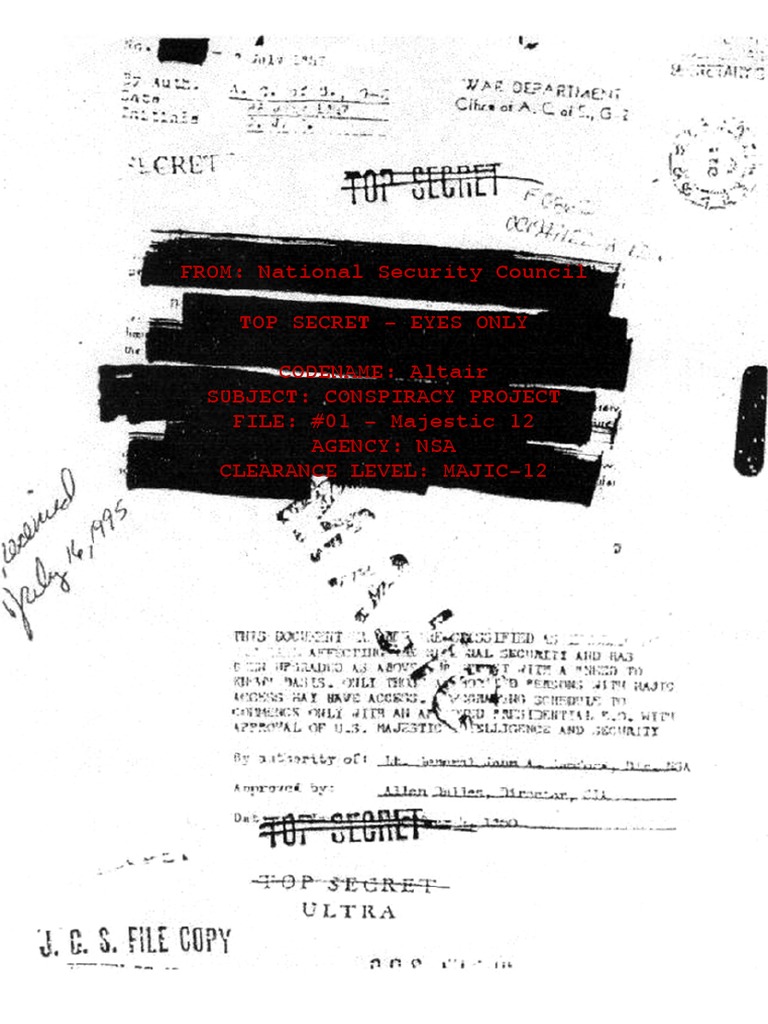Secret NSA files reveal Majestic 12 alien conspiracy project | PDF ...