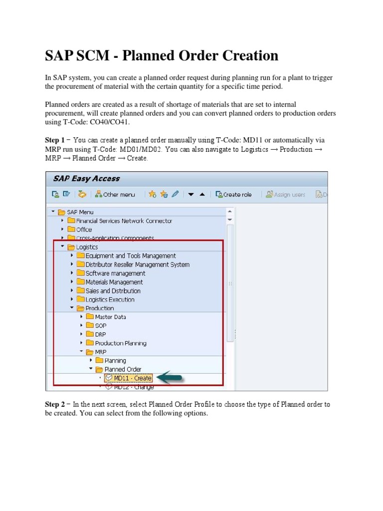 SAP SCM - Planned Order Creation | PDF | Business | Business