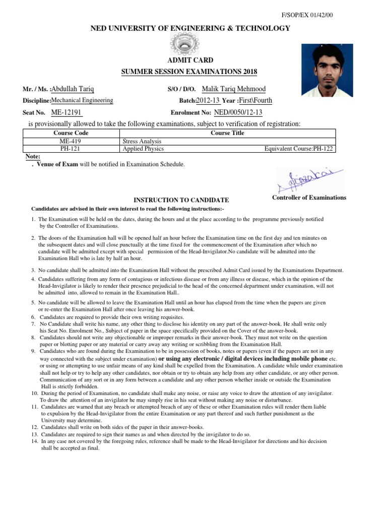 Ned University of Engineering & Technology: Abdullah Tariq Malik Tariq Mehmood 2012-13 NED/0050/ ...