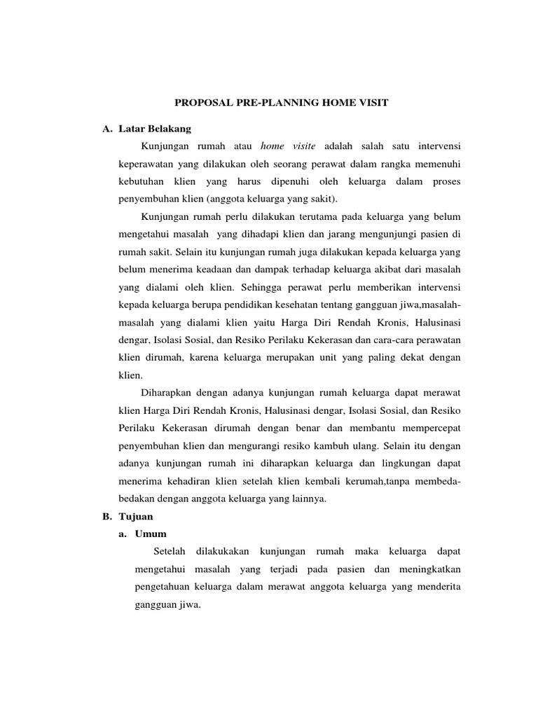 PROPOSAL Home Visit | PDF