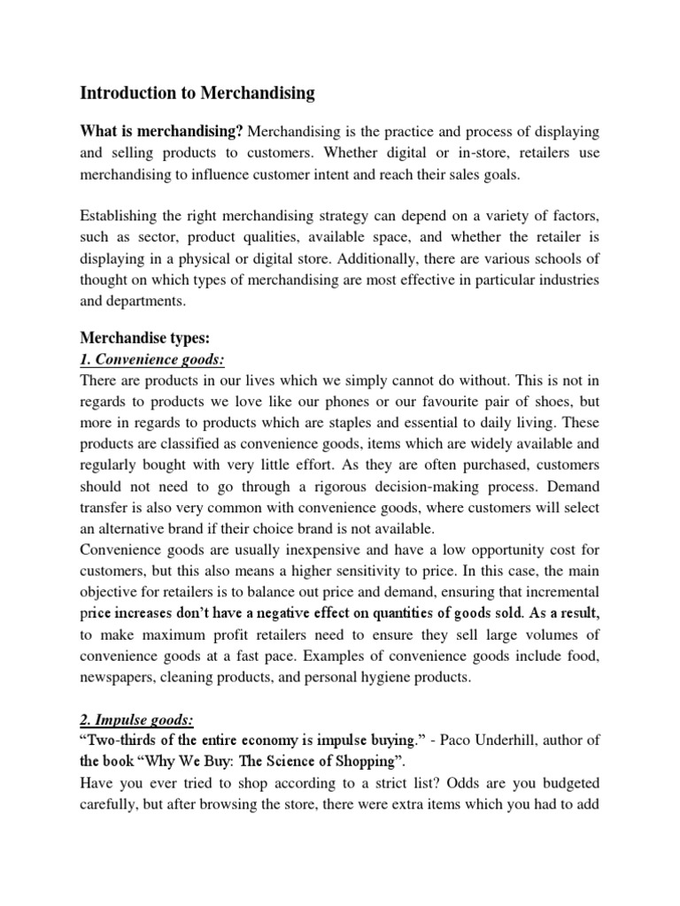 Merchandising | PDF | Merchandising | Retail