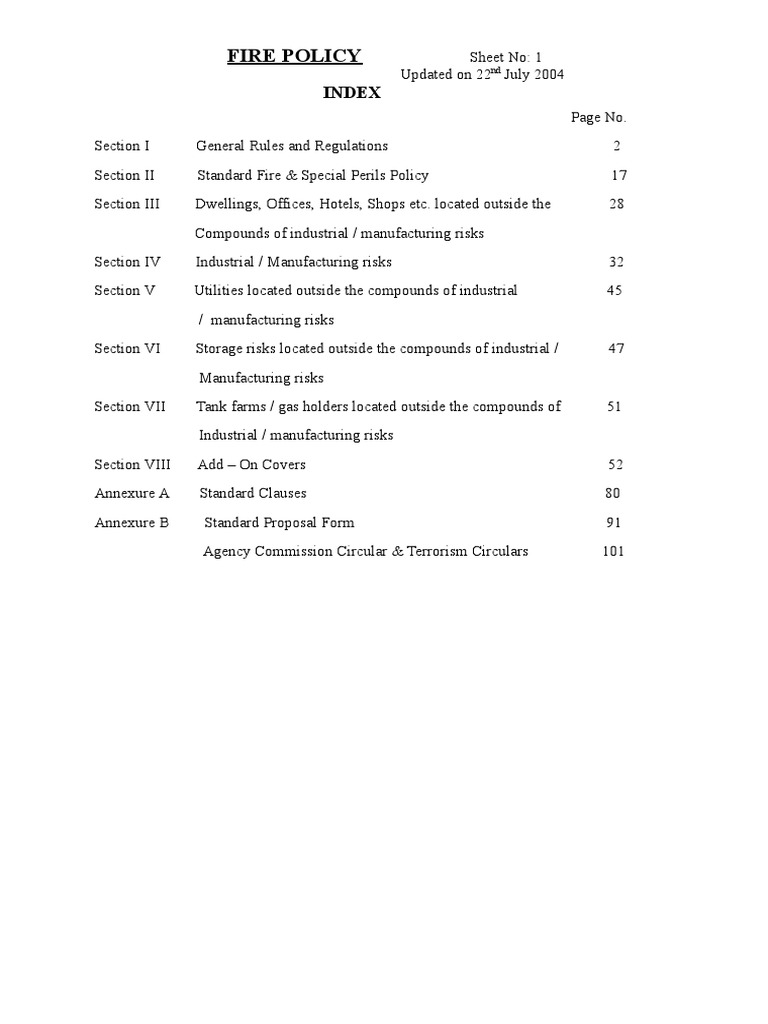 Fire Tariff | PDF | Deductible | Insurance Policy