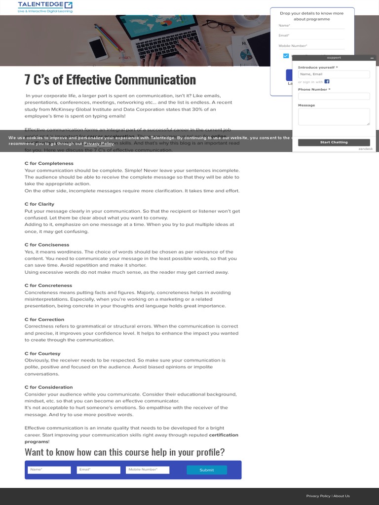 7 C's of Effective Communication - Talentedge PDF | PDF | Http Cookie ...