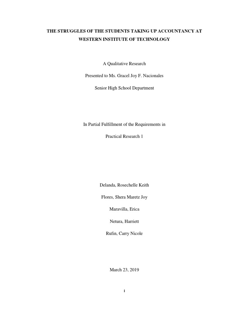 Title Page | PDF | Science And Technology | Justification