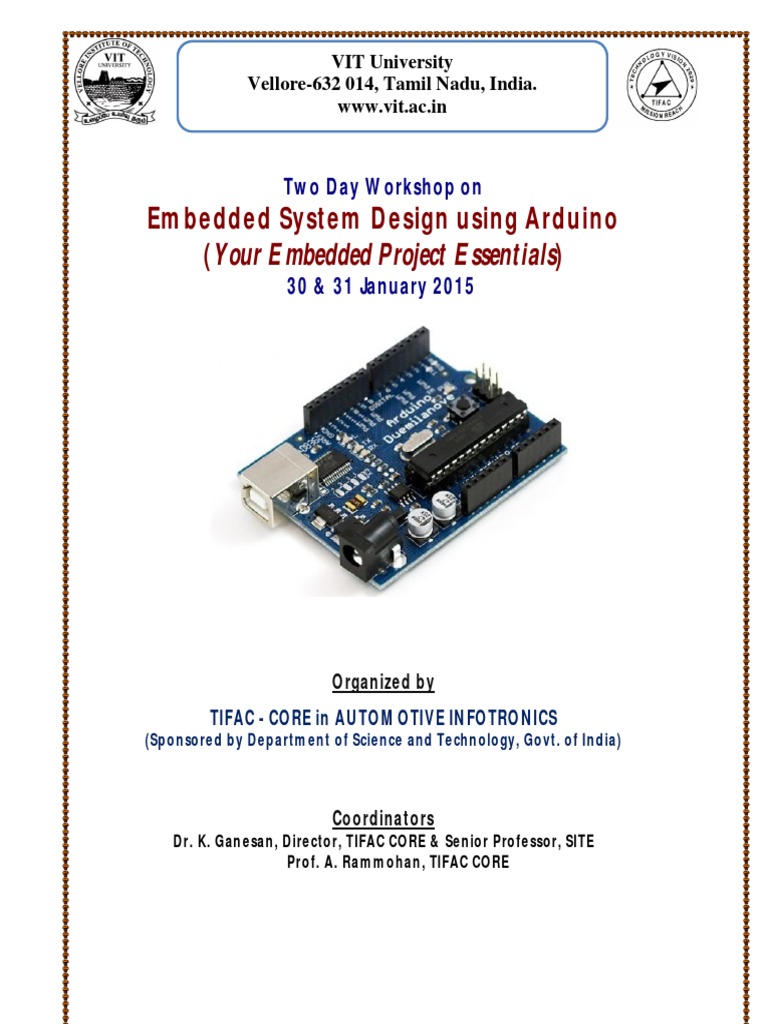Embedded System Design Using Arduino Pdf Arduino Electronic