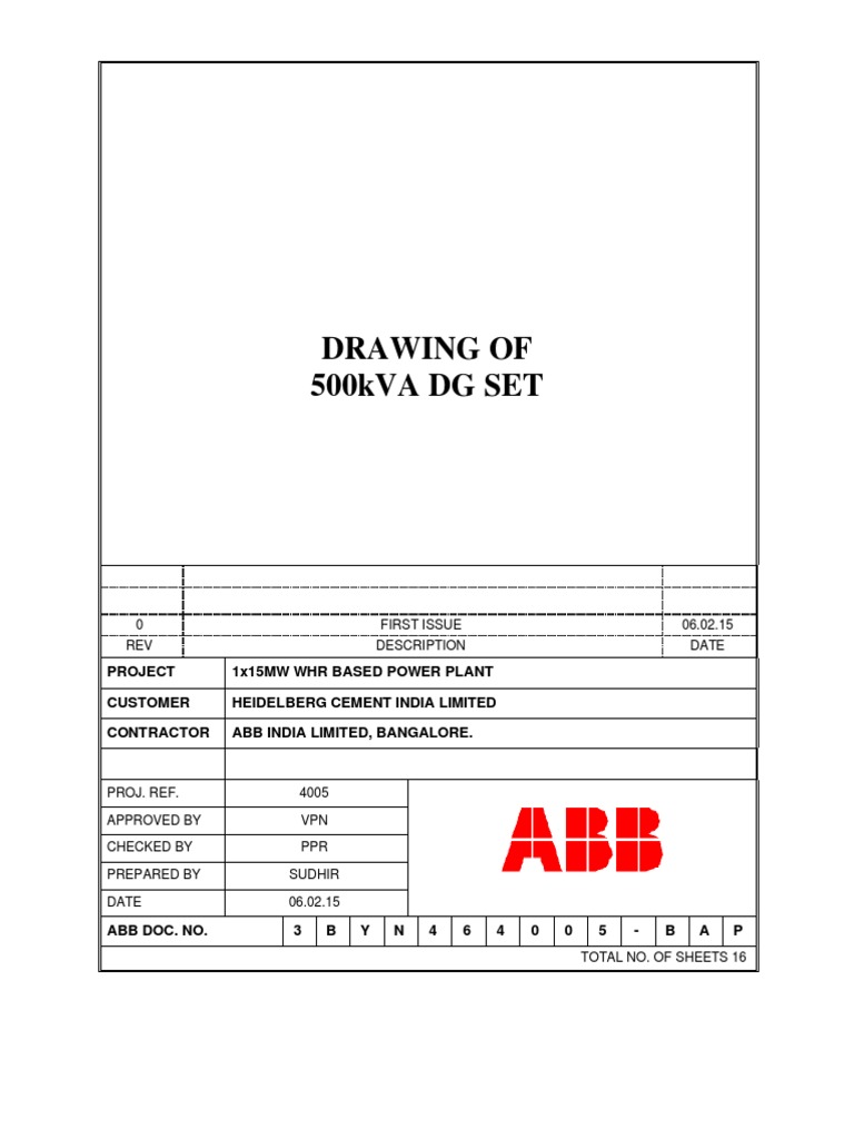 500 Kva DG | PDF | Engines | Fuel Economy In Automobiles