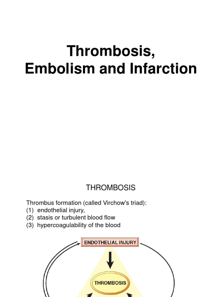 Thrombosis Embolism Infarction | PDF | Thrombosis | Coagulation
