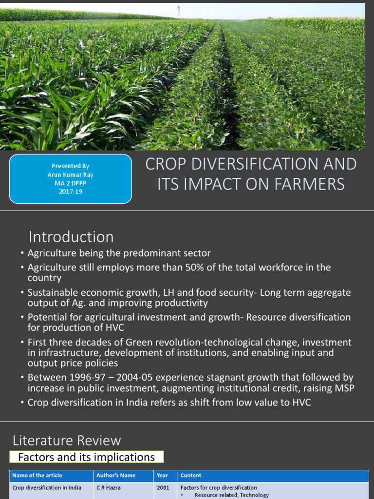 Crop Diversification | PDF | Agriculture | Economic Growth
