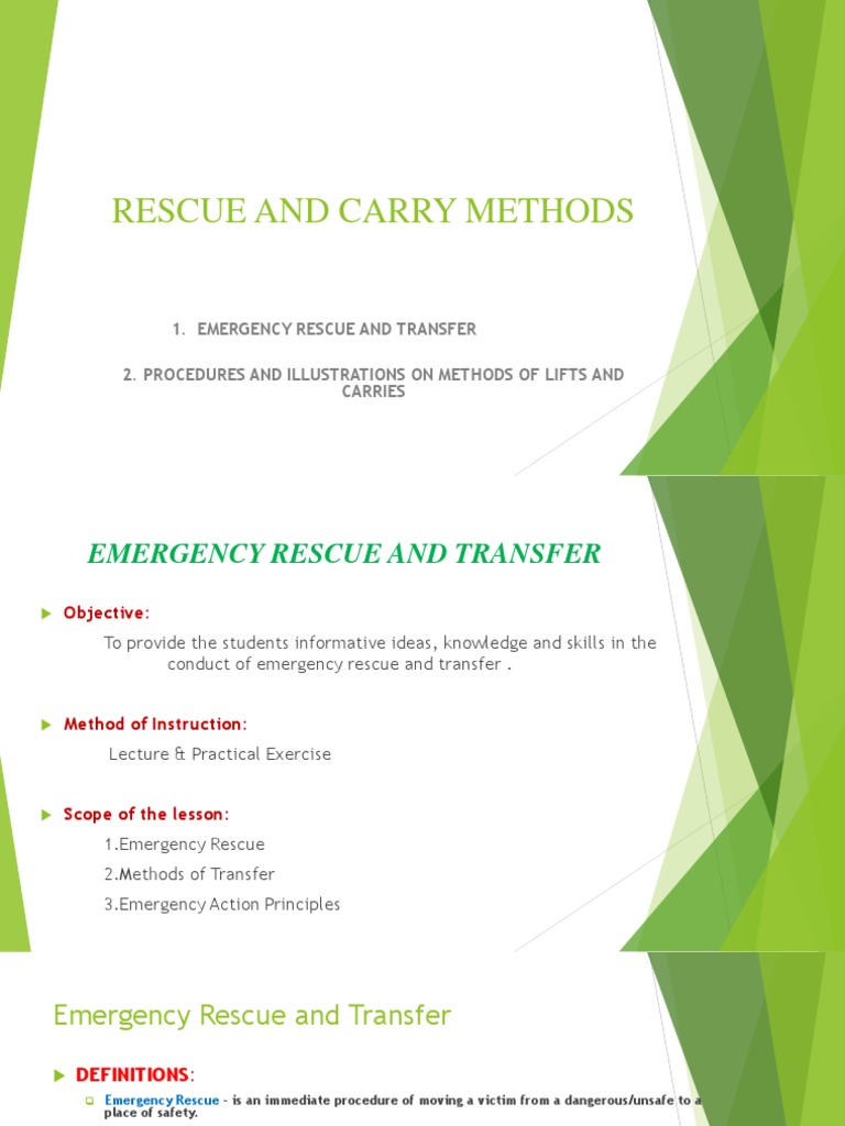 Rescue and Carry Methods Power Point | PDF | Emergency Medical Services ...