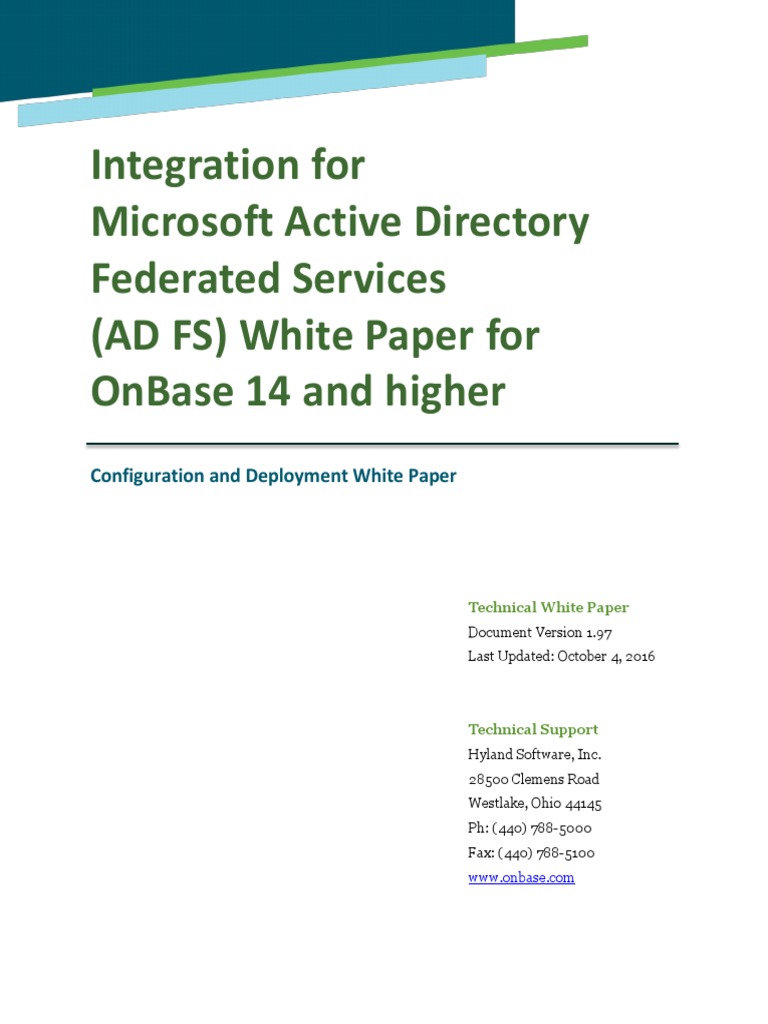 Integration For Microsoft Active Directory Federated Services Ad Fs