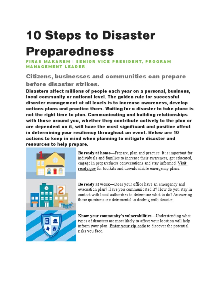 10 Steps To Disaster Preparedness | PDF | Emergency Management ...