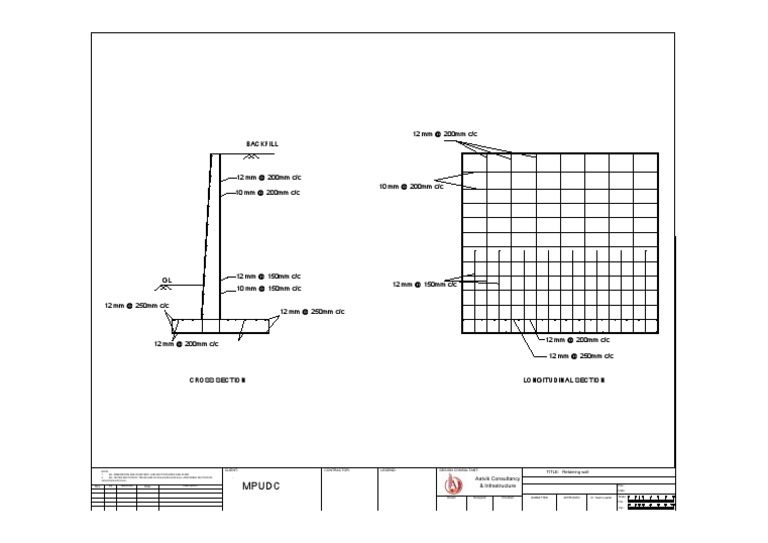 Retaining Wall Drawing | PDF