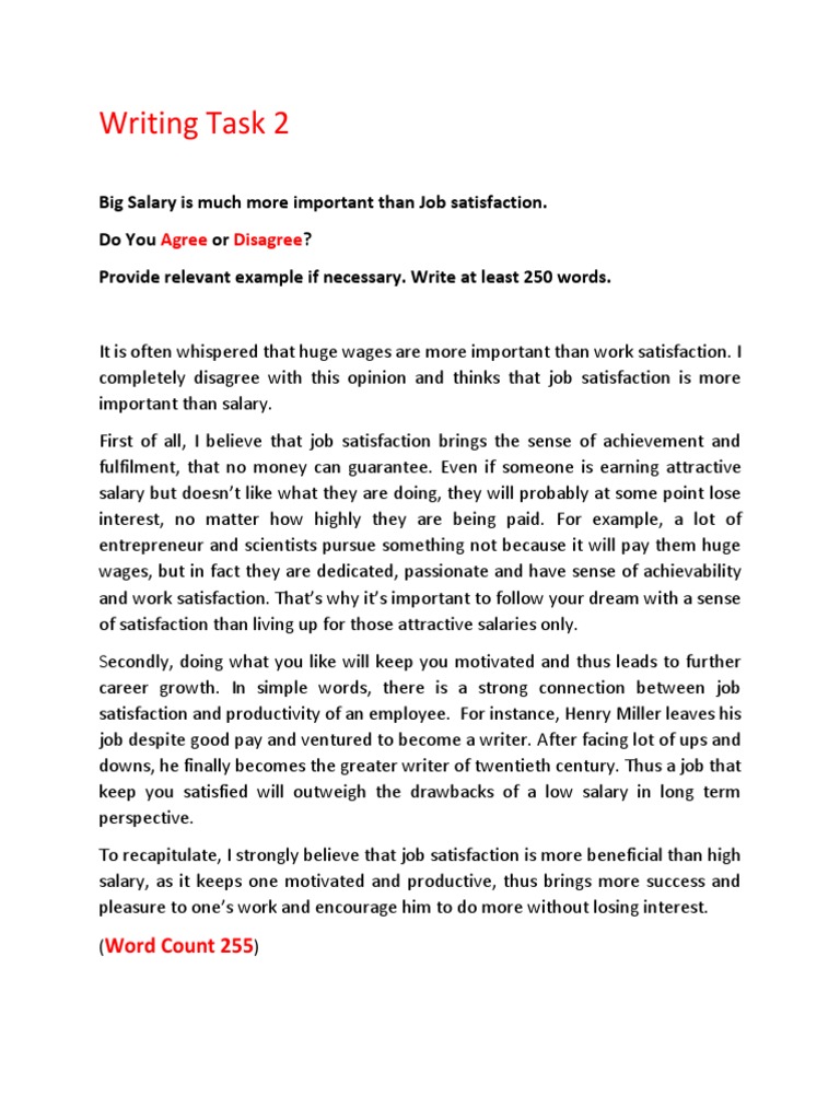 2 - Writing Task | PDF | Job Satisfaction | Salary
