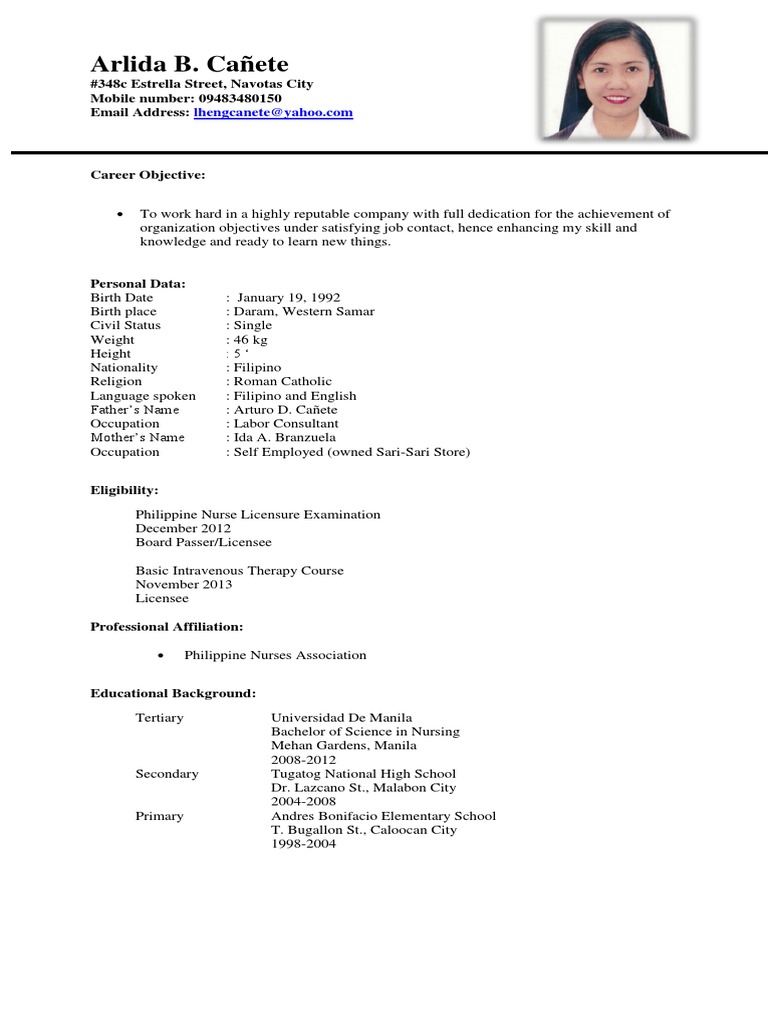 Updated resume (1).docx | PDF | Manila | Nursing