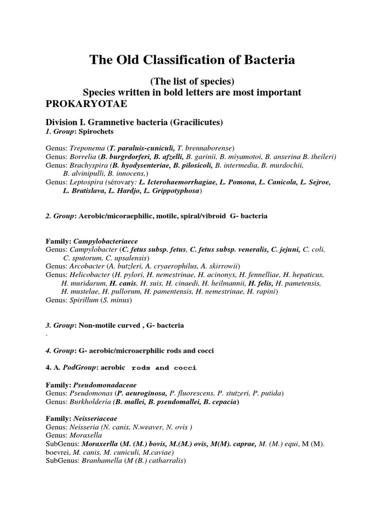 S2 List of Bacterial Species and Classification | PDF | Mycobacterium ...