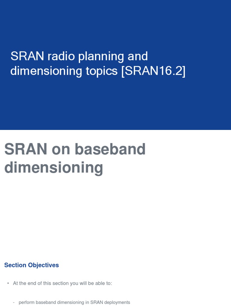 09 - SRAN On Baseband Dimensioning | PDF | Telecommunications Standards | Mobile Telecommunications