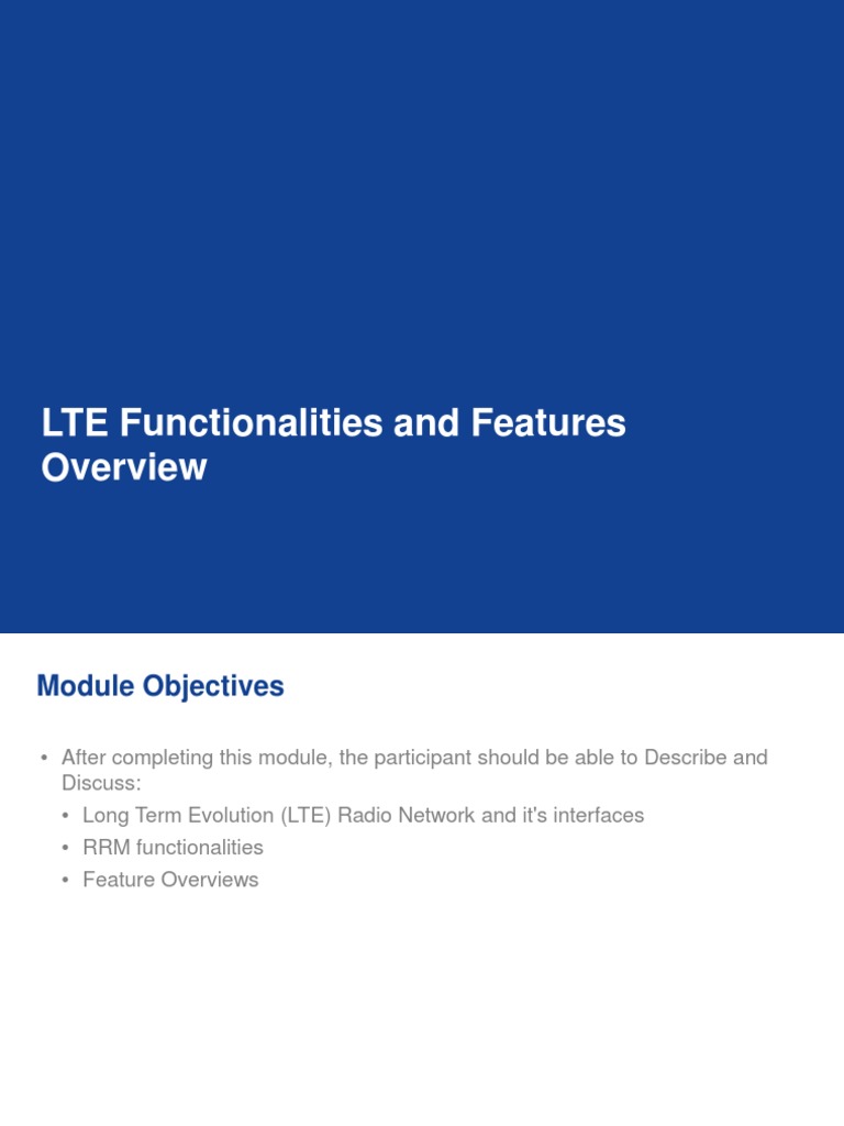 LTE Functionalities and Features | PDF | Orthogonal Frequency Division ...