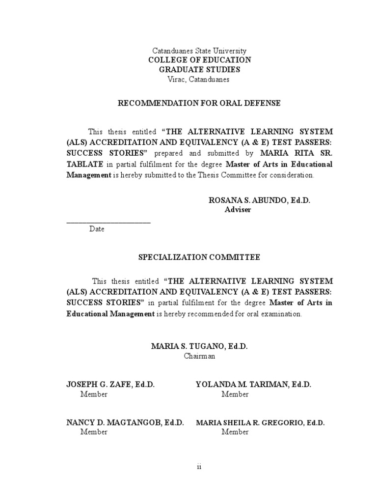 Preliminary Pages | PDF | Thesis | Teachers