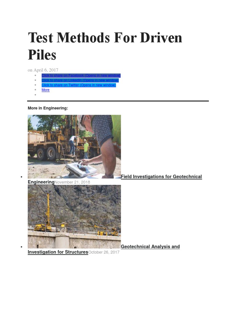 Test Methods For Driven Piles | PDF | Deep Foundation | Stress (Mechanics)
