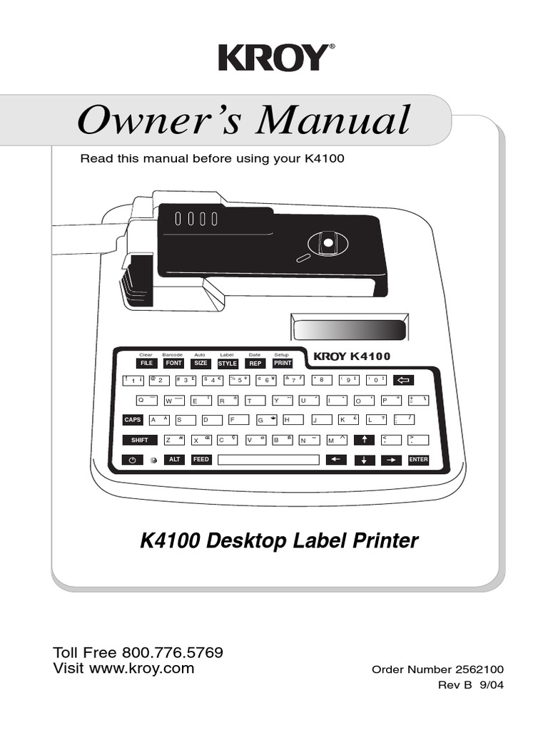 Manual Rotuladora Kroy K4100 | PDF | Keyboard Shortcut | Computer Keyboard