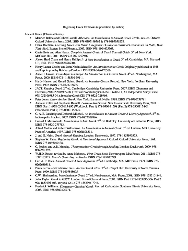 Greek Beginning Books | PDF | Koine Greek | Ancient Greece