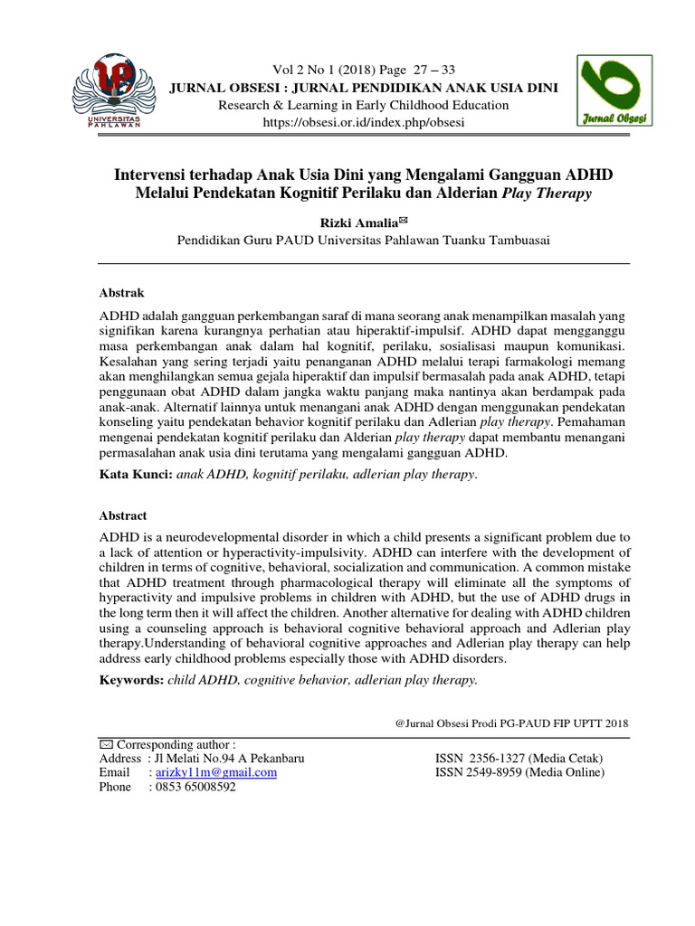 Intervensi Anak Adhd | PDF