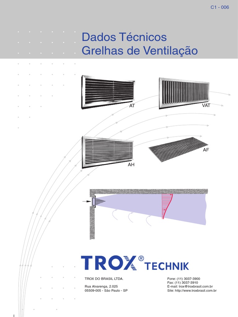 Grelhas de Ventilação VAT e TROX | PDF | Ramos da Termodinâmica ...