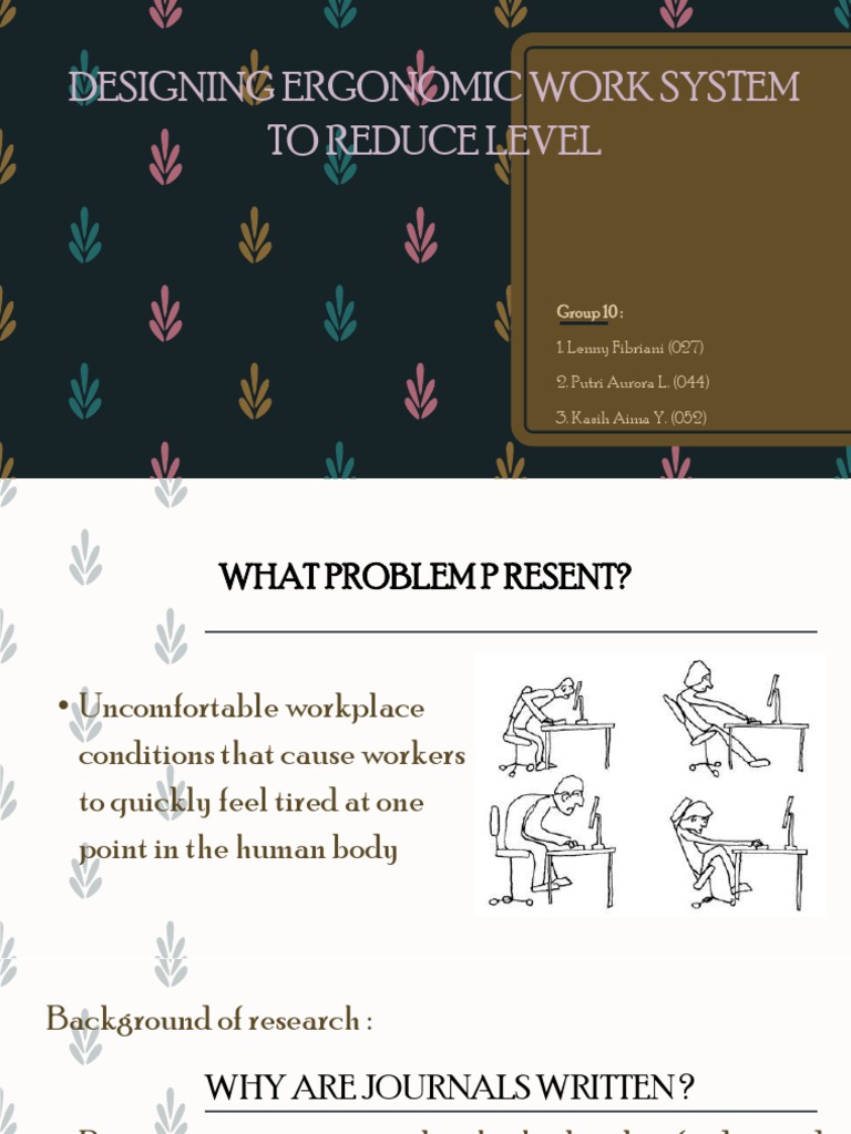 Designing Ergonomic Work System To Reduce Level Pdf Human Factors