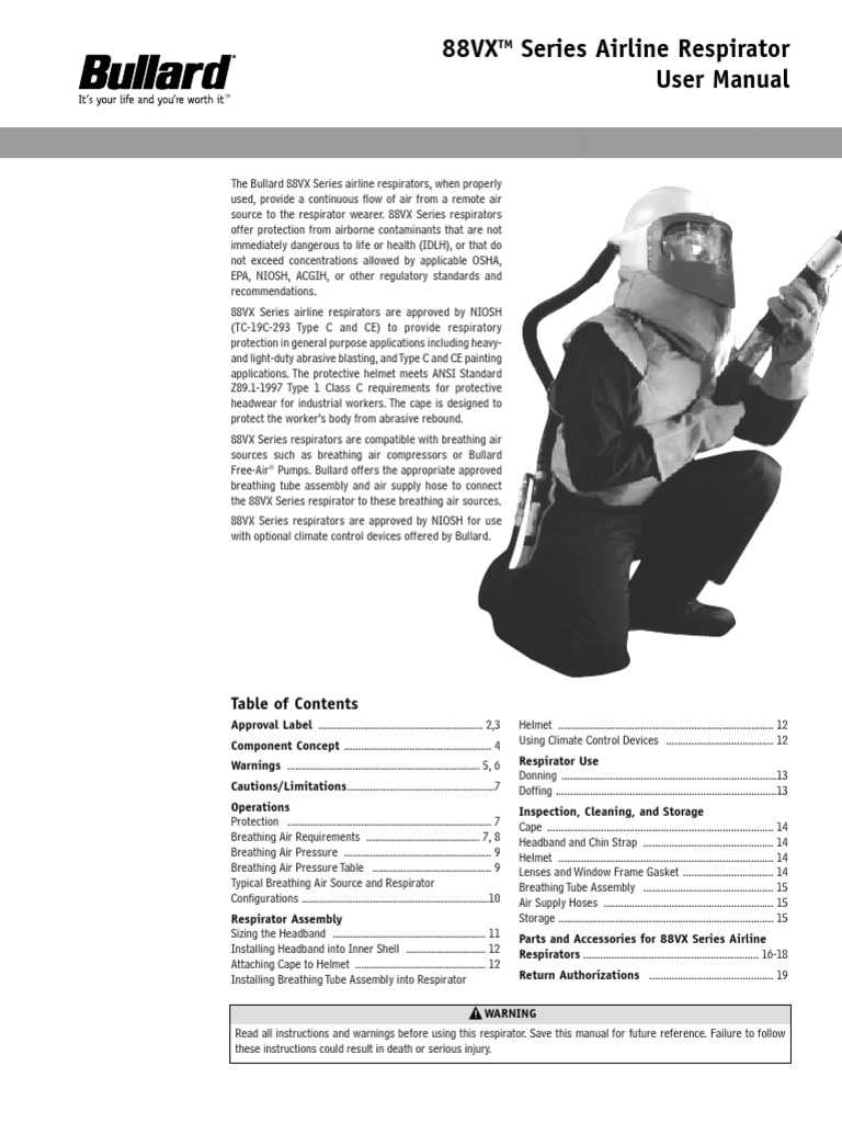 Bullard Respirator Hood Instruction Manual PDF | PDF | Safety | Gases