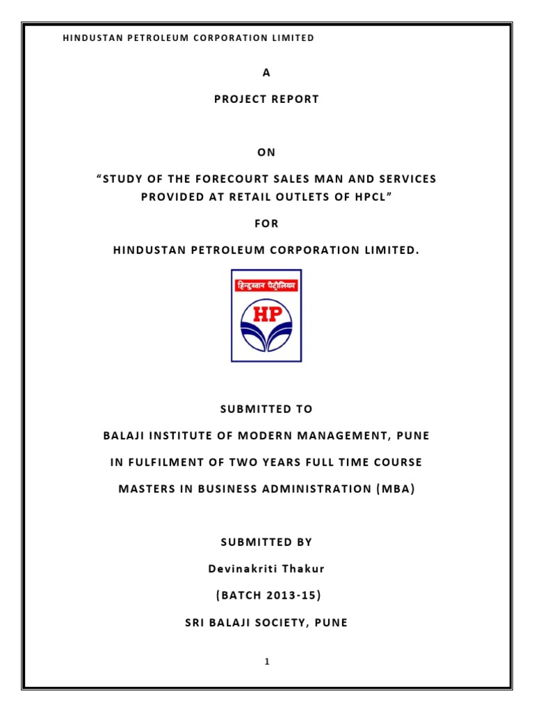 Final Project ON HPCL | PDF | Petroleum | Business