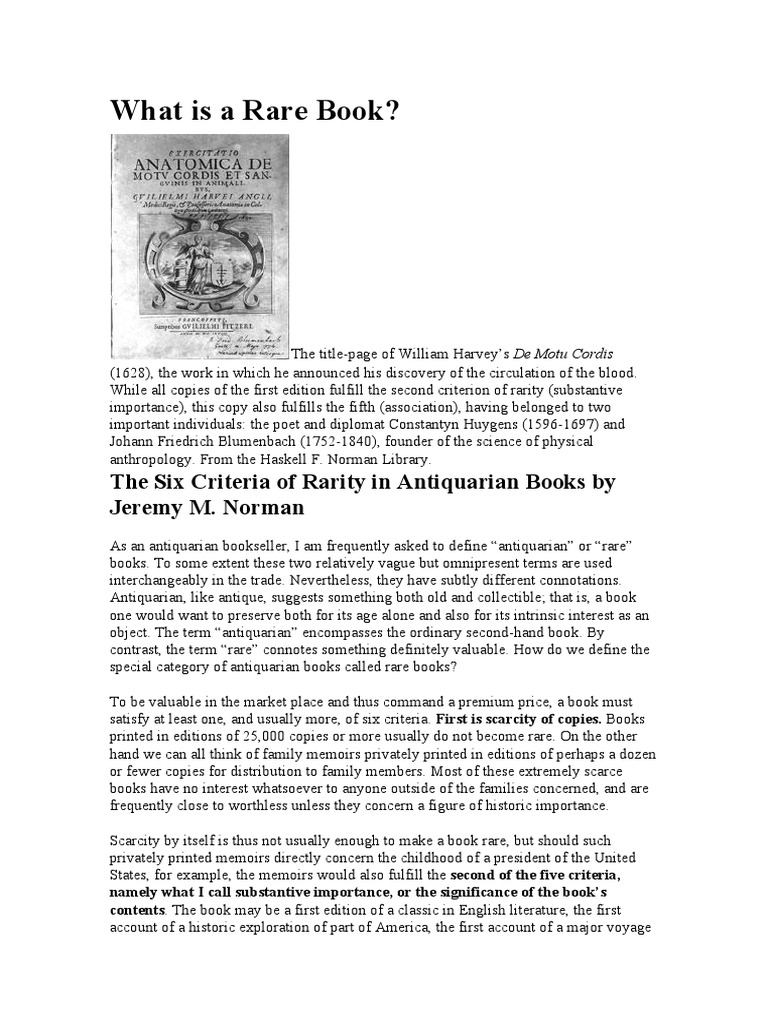 What Is A Rare Book | PDF | Book Collecting | Books