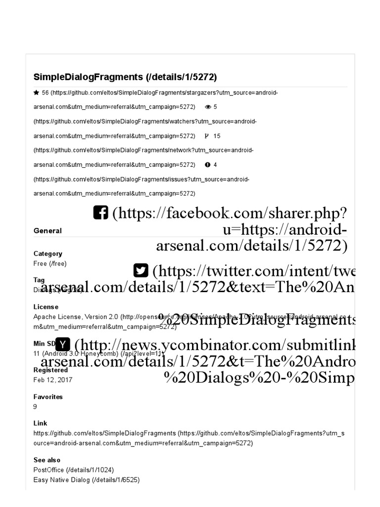 The Android Arsenal - Dialogs - SimpleDialogFragments | PDF | Android (Operating System ...